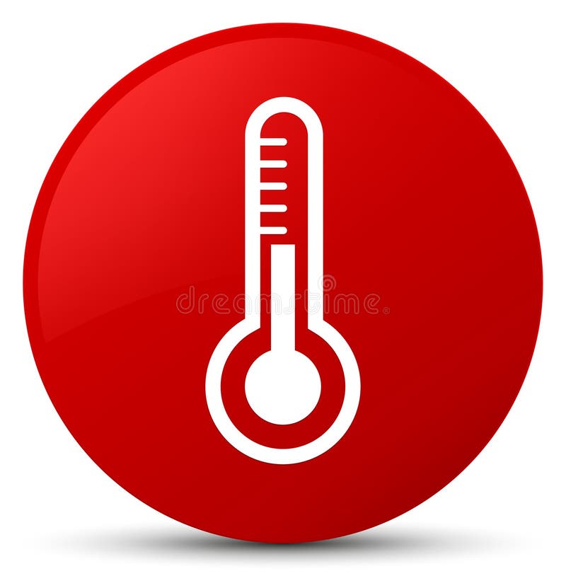 Thermometer Icon Red Round Button Stock Illustration - Illustration of ...