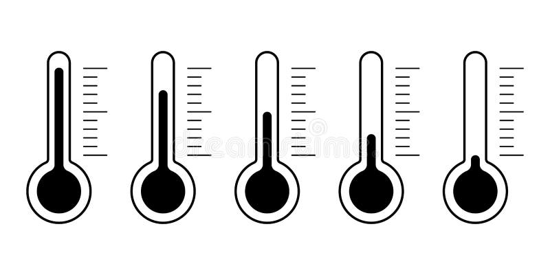 Thermometer Icon Set Simple Design. Vector Stock Vector - Illustration ...