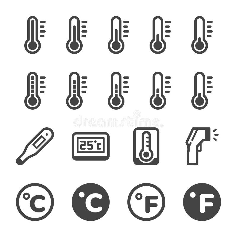 Thermometer icon set stock vector. Illustration of measure - 209356080