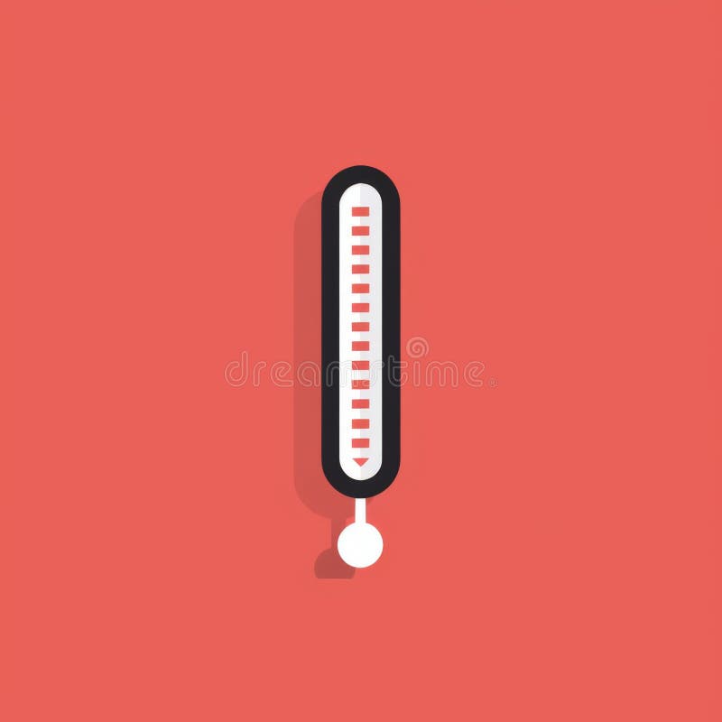 Thermometer Icon Showing High Temperature on an Orange Background Stock ...