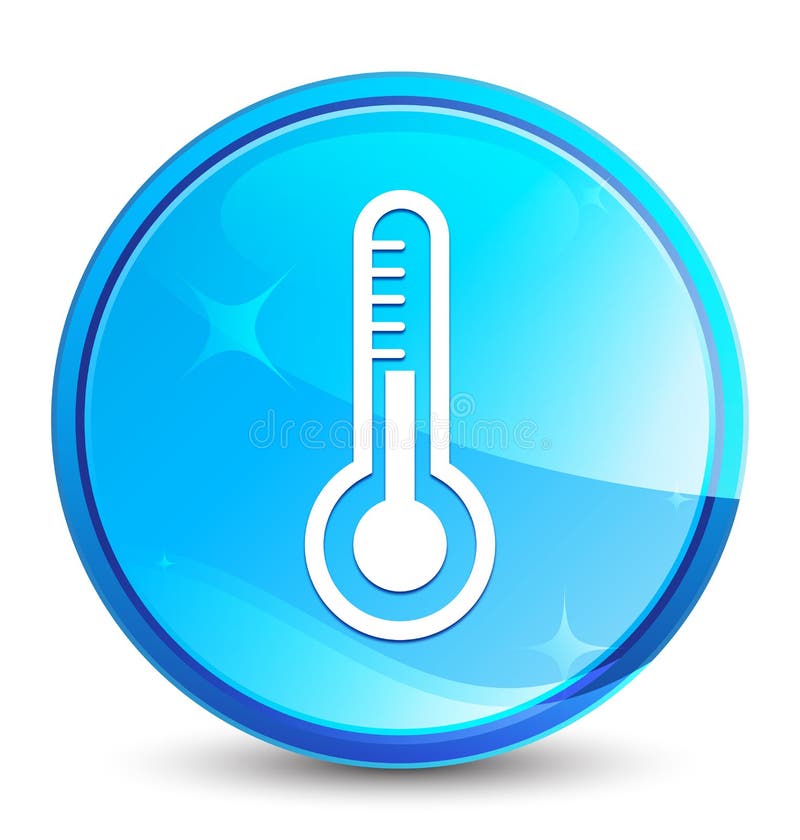 Thermometer Icon Splash Natural Blue Round Button Stock Vector ...