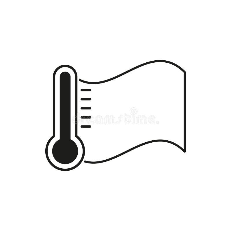 Thermometer Icon. Temperature Measuring Symbol. Wave Background Element ...