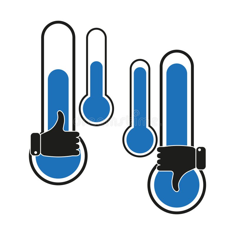 Thermometer Icon. Temperature Rating Symbol. Positive Negative Feedback ...