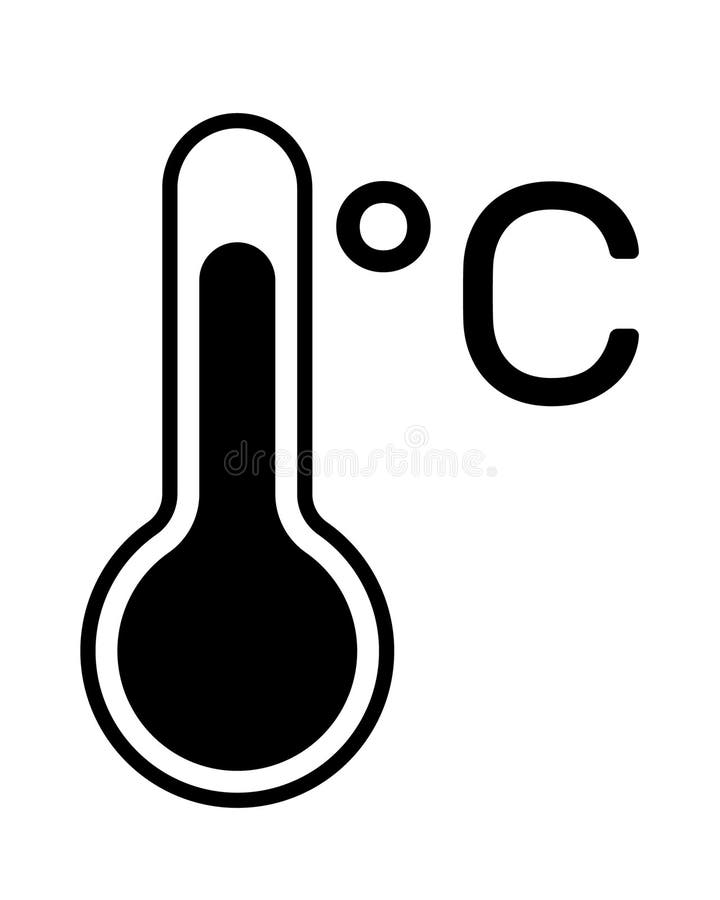 Thermometer Icon Temperature Symbol, Black and White Vector ...