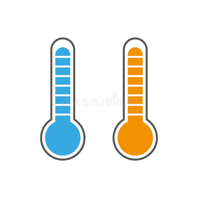 Thermometer Icon. Temperature Vector Symbol. Hot and Cold Indicator ...