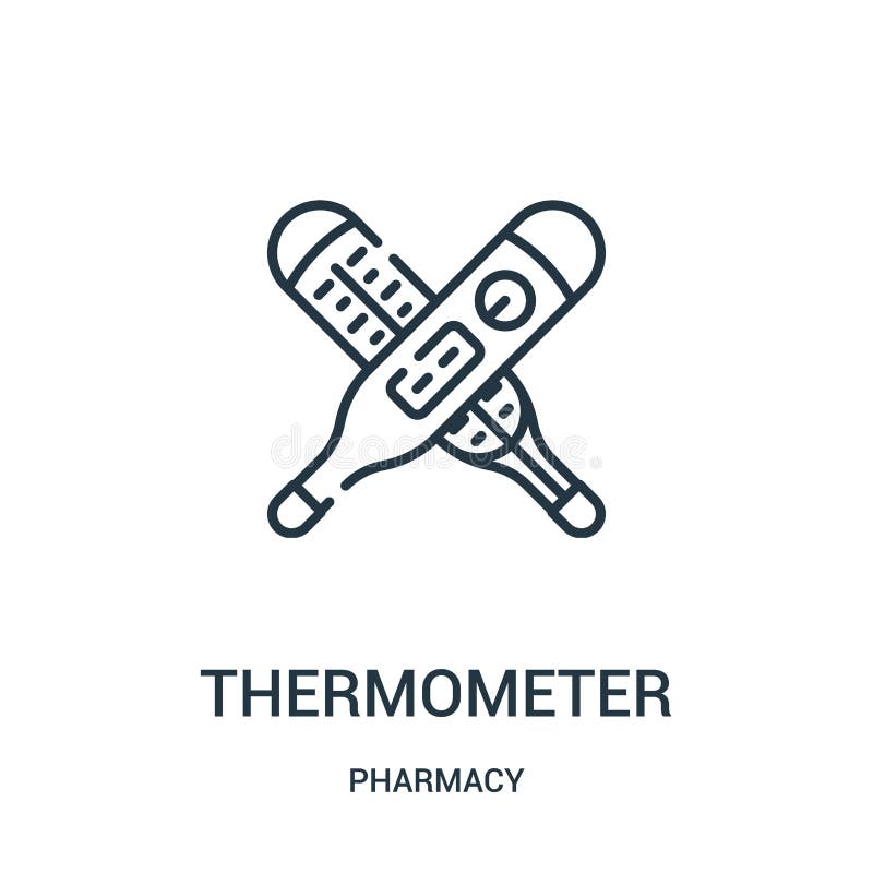 Thermometer Icon Vector from Pharmacy Collection. Thin Line Thermometer ...