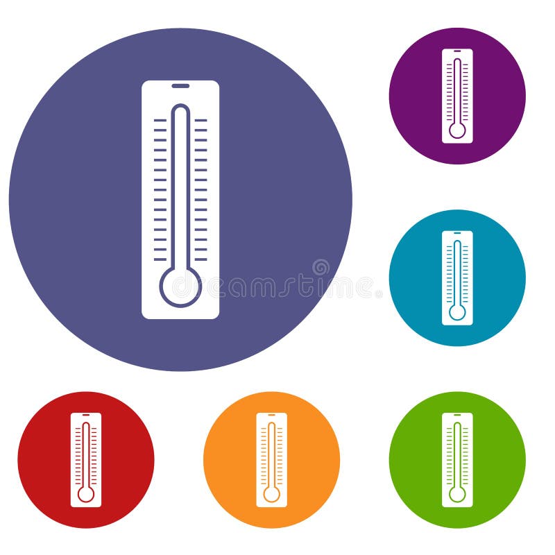 Thermometer icons set stock vector. Illustration of control - 95679685