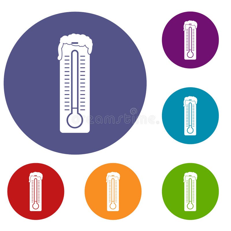 Thermometer icons set stock vector. Illustration of meteorology - 95679688