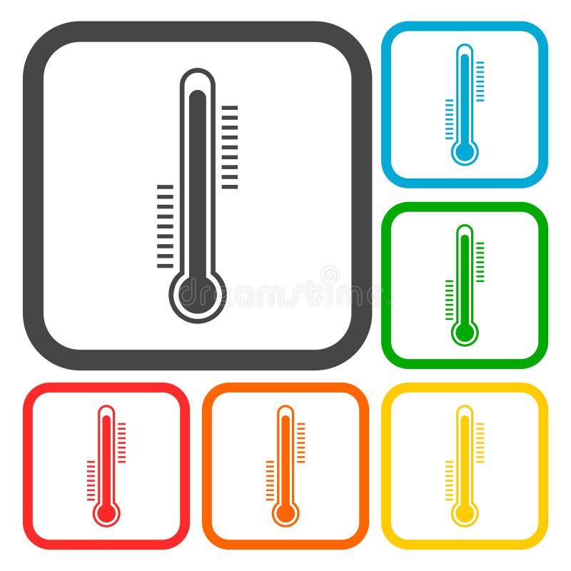 Thermometer icons set stock vector. Illustration of fahrenheit - 90826839