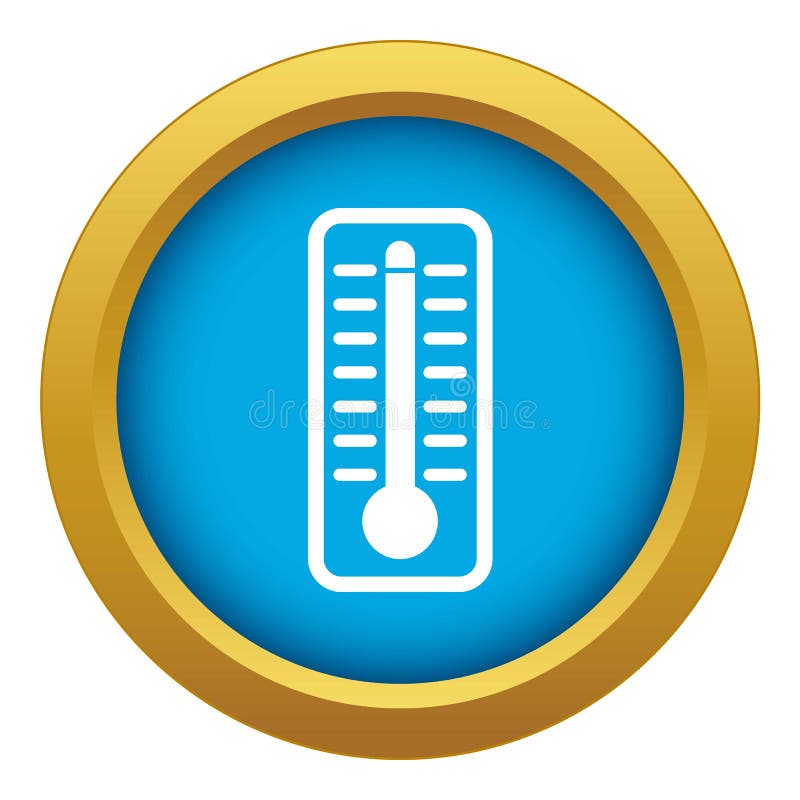 Thermometer Indicates High Temperature Icon Blue Vector Isolated Stock ...