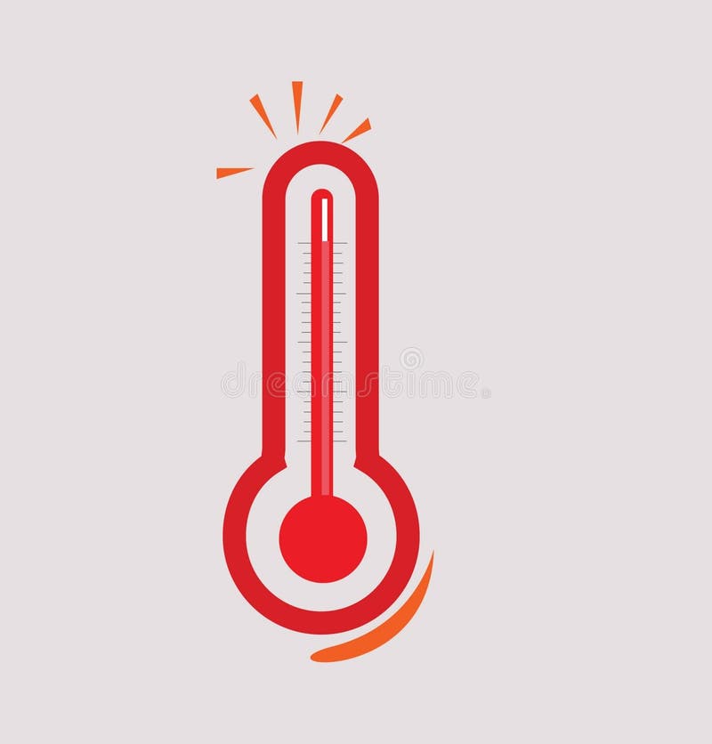 Thermometer Indicates High Temperature Icon Stock Illustration ...