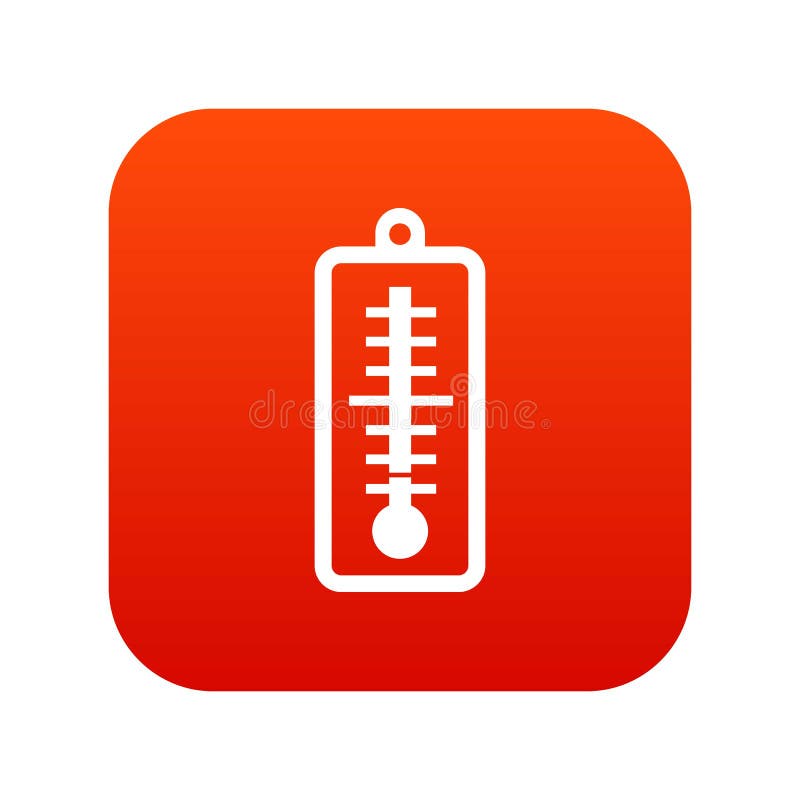 Thermometer Indicates Low Temperature Icon Digital Red Stock Vector ...