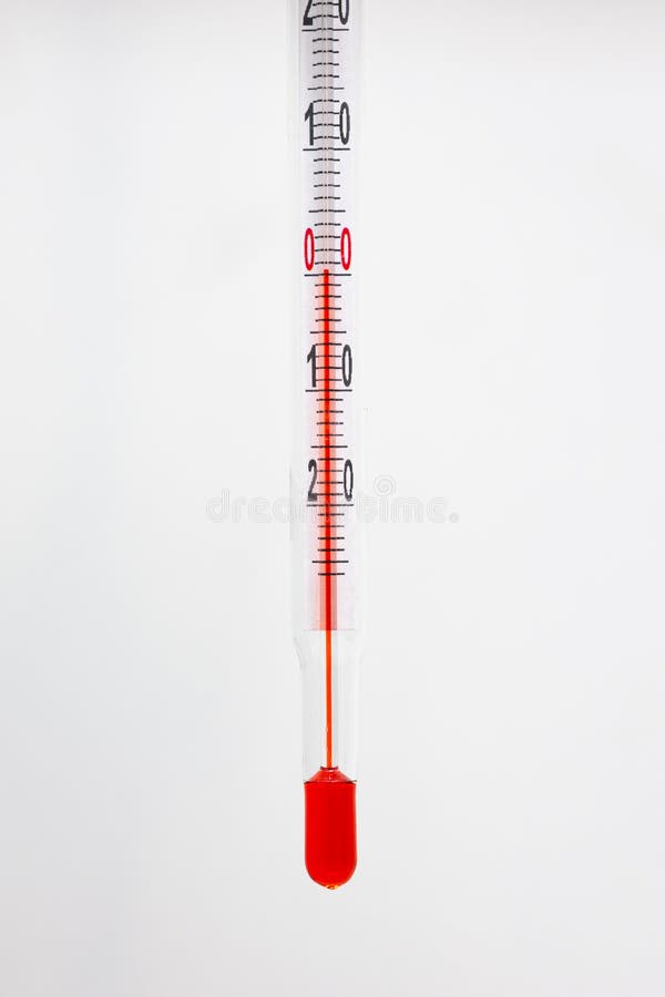 Thermometer Indicating a Temperature of Zero Degrees Stock Photo ...
