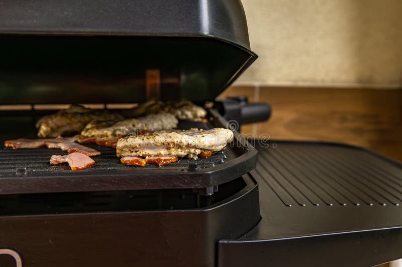 The Thermometer Installed on the Electric Grill Indicates High ...