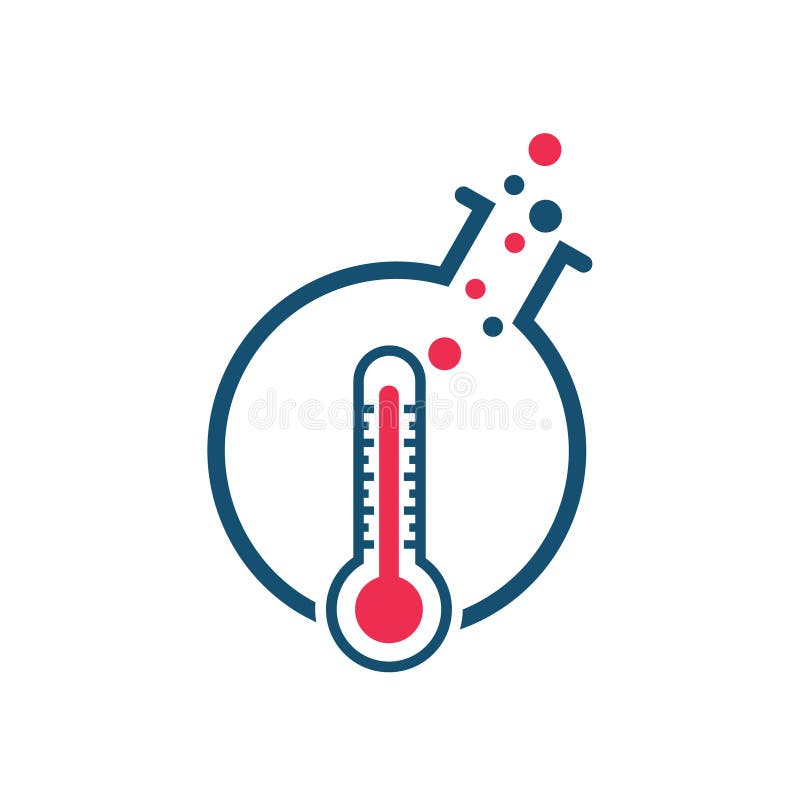 Thermometer and Lab Vector Logo Template Design Stock Illustration ...