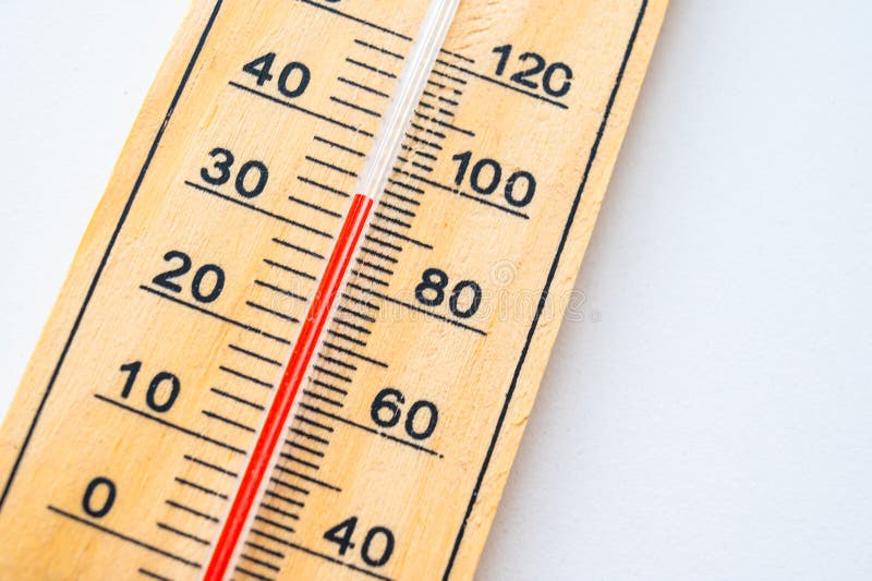 Thermometer on Light Surface. Stock Image - Image of overheating ...