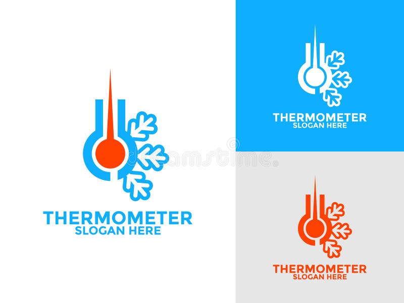 Thermometer Logo Concept Icon Vector Set Isolated, for Web Design ...
