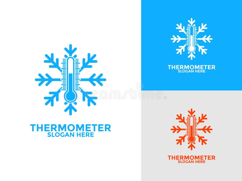 Thermometer Logo Concept Icon Vector Set Isolated, for Web Design ...
