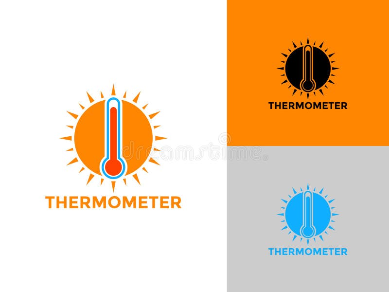 Thermometer Logo Concept Icon Vector Set Isolated, for Web Design ...