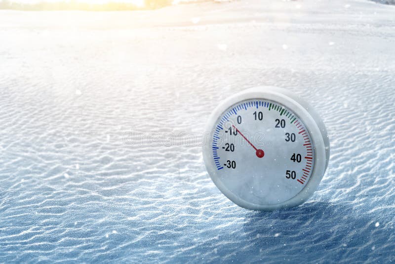 Thermometer with the Low Temperature at Winter Stock Photo - Image of ...