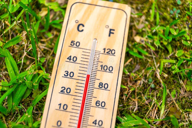 Thermometer Lying in the Grass. Stock Image - Image of increase ...