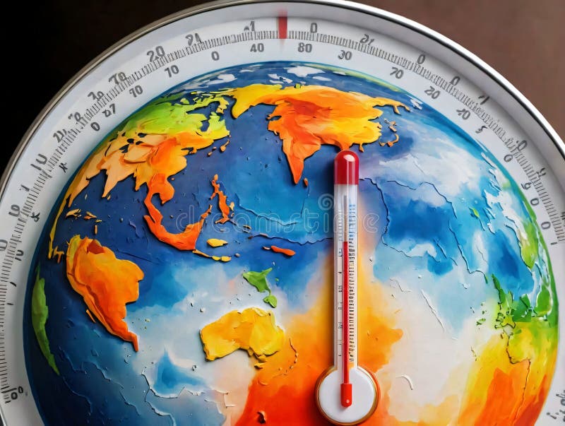 A Thermometer with a Map of the World Painted on it. Generative AI ...