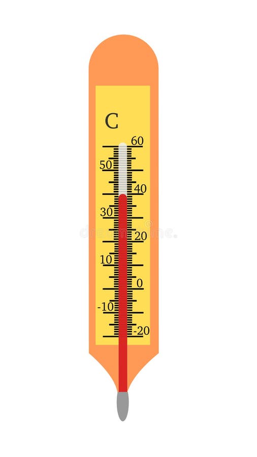 Thermometer Marking a High Temperature in Celsius Degrees Stock Image ...