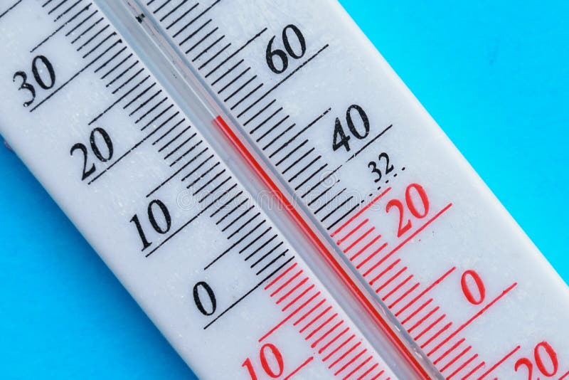 Thermometer for Measuring the Ambient Temperature. Symbolic Cold Blue ...
