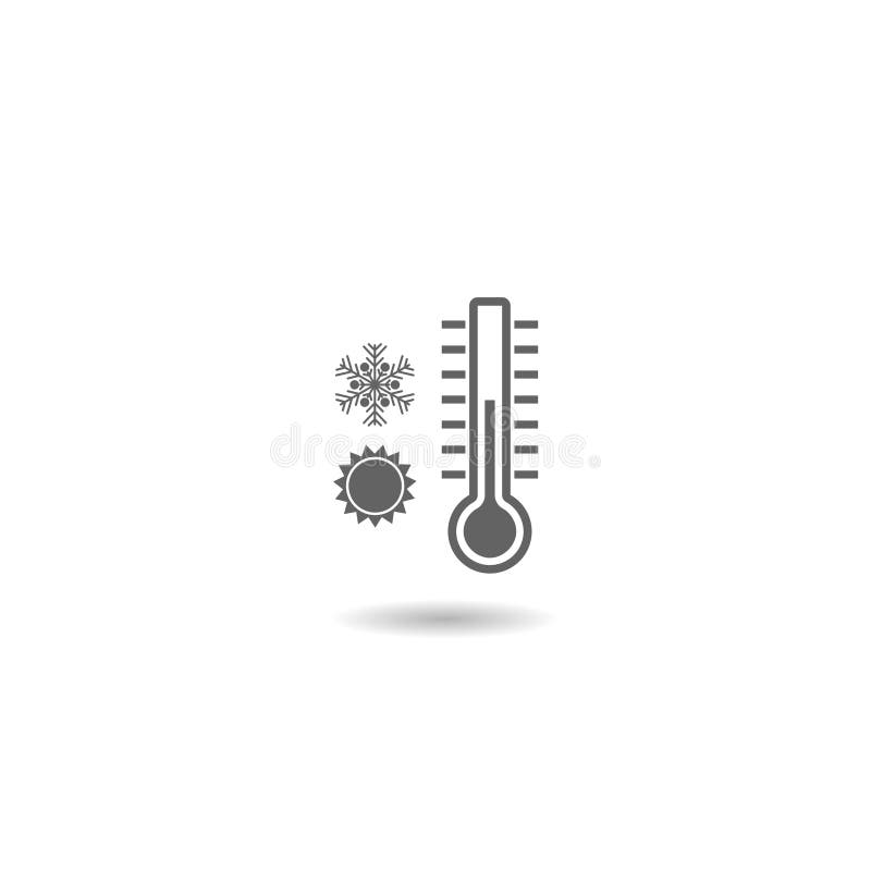 Thermometer Measuring Hot and Cold Temperature Icon with Shadow Stock ... Thermometer Measuring Hot and Cold Temperature Icon with Shadow Stock ...