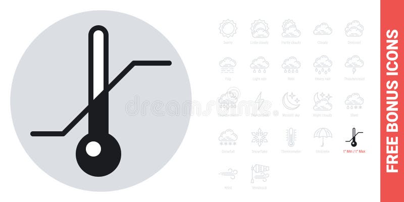 Thermometer with Minimum and Maximum Temperature Icon for Weather ...