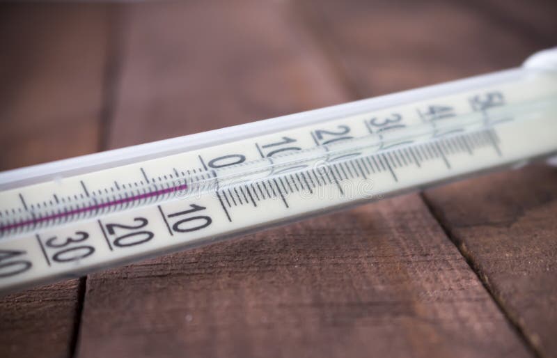 The Thermometer Minus Temperature in the Room Stock Photo - Image of ...