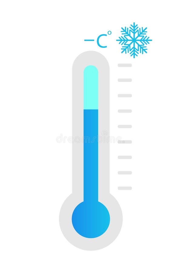 Thermometer with a Minus Temperature. Winter. Cold Weather. Cold Indicator Stock Illustration ...