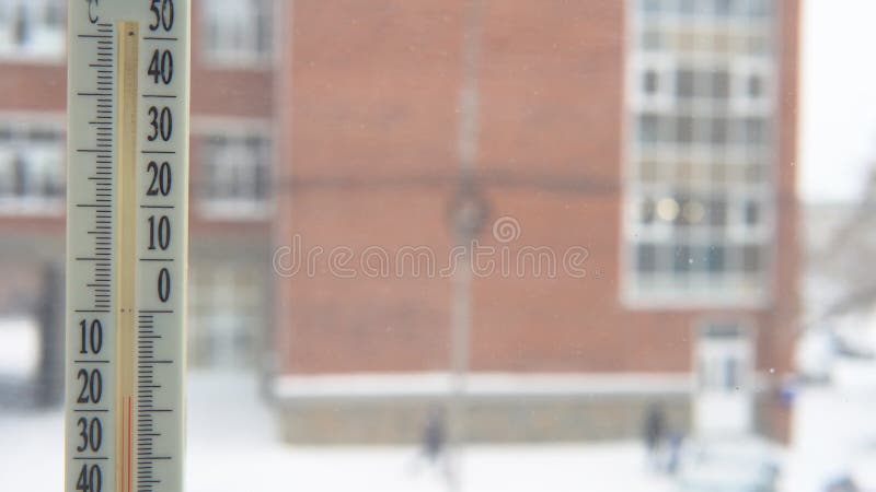 Thermometer on Window, Temperature Over 40 Degrees Stock Footage ...