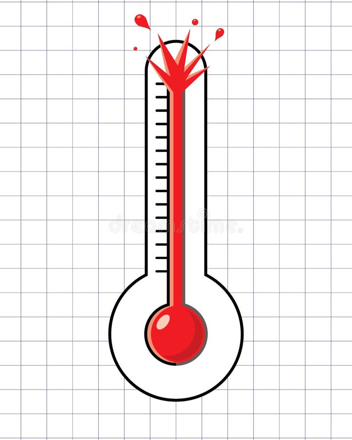 Thermometer Overheat and Break Stock Vector - Illustration of degree ...