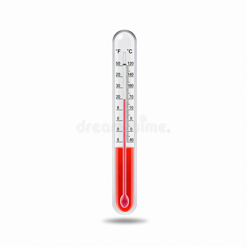 Thermometer with Red Liquid on White Background. Vector Illustration ...