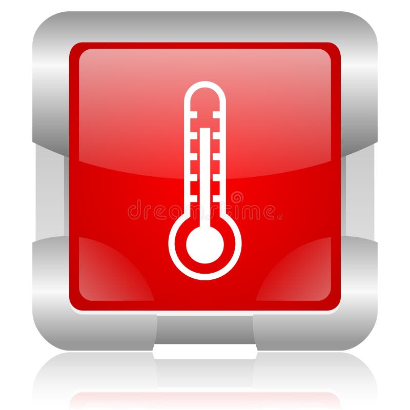 Thermometer Red Square Web Glossy Icon Stock Illustration ...