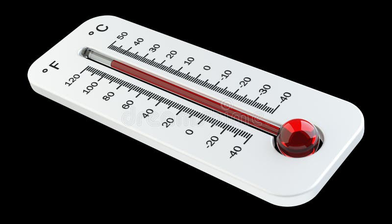 Thermometer with Red Temperature Rise 3D Rendering Stock Illustration ...