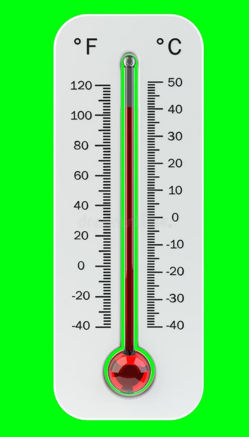 Thermometer with Red Temperature Rise 3D Rendering Stock Illustration ...