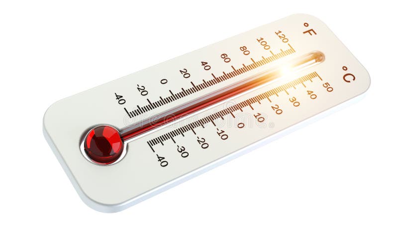 Thermometer with Red Temperature Rise 3D Rendering Stock Illustration ...