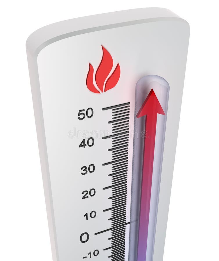 Thermometer : Rise of Temperature Stock Illustration - Illustration of ...