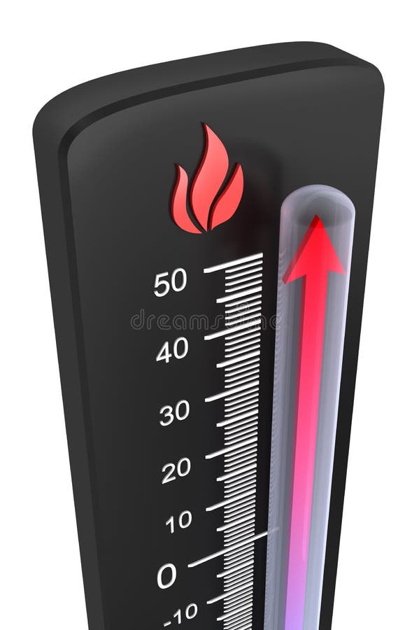 Thermometer : Rise of Temperature Stock Illustration - Illustration of ...