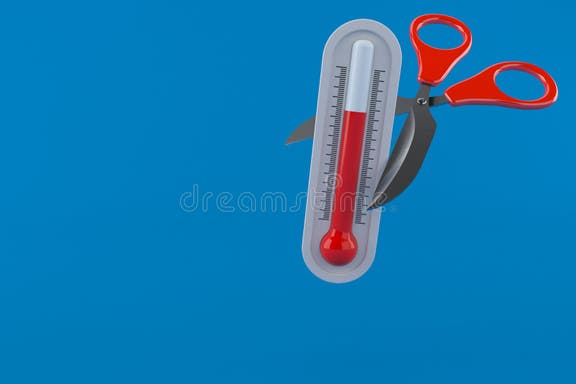 Thermometer with scissors stock illustration. Illustration of hold ...