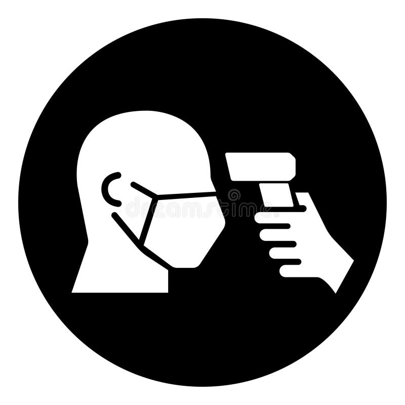 Thermometer Screening of Checking Temperature Symbol Sign, Vector ...
