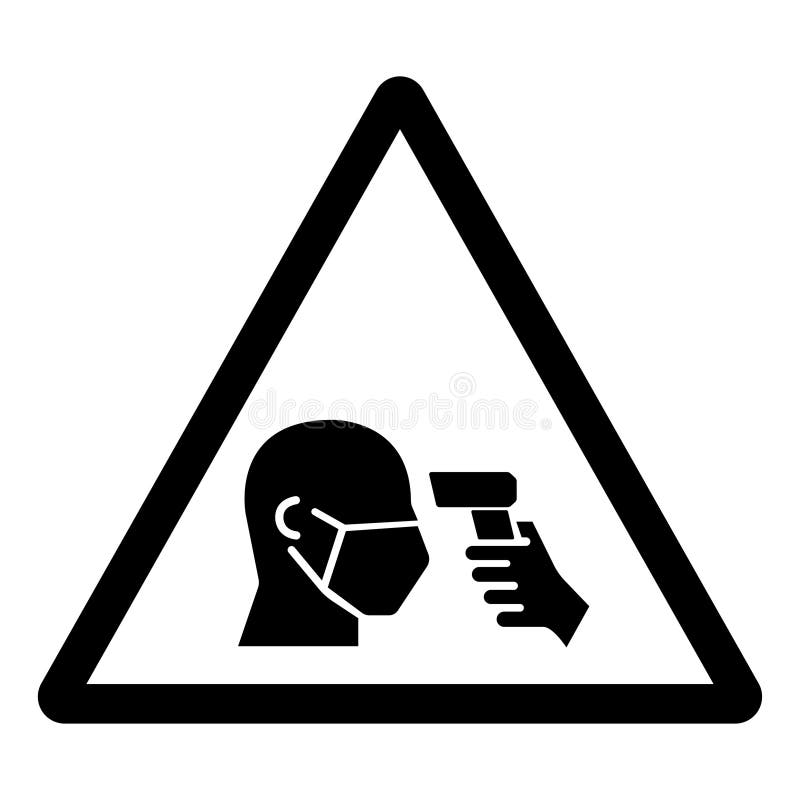 Thermometer Screening of Checking Temperature Symbol Sign, Vector ...