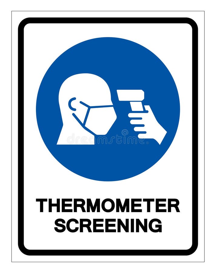 Thermometer Screening of Checking Temperature Symbol Sign, Vector ...