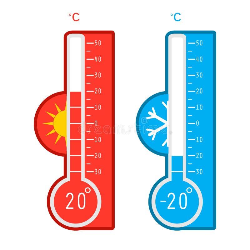 Thermometer, a Set of Thermometers for Measuring Temperature. Realistic ...