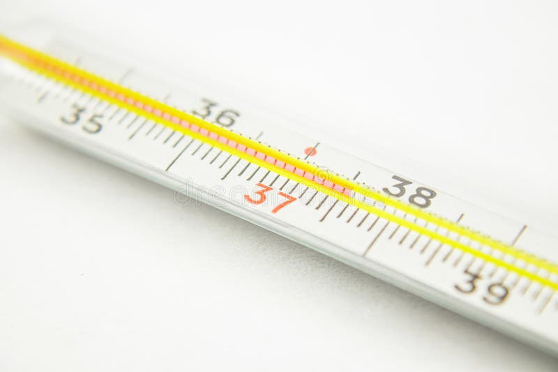 Thermometer Showing High Body Temperature in Celsius Stock Image ...