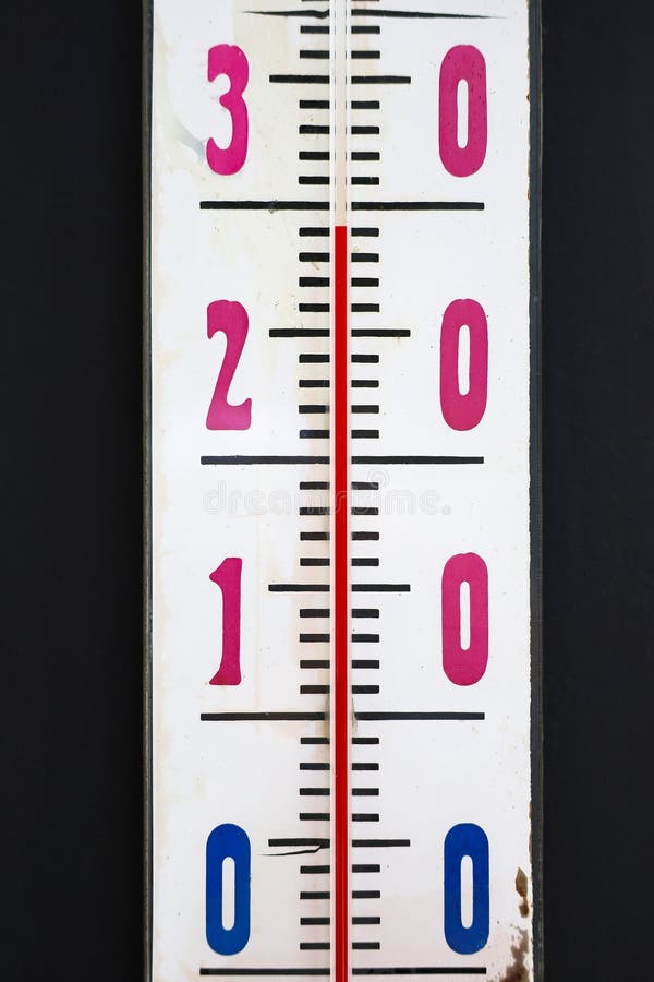 Thermometer Showing High Temperature in Summer Time Stock Photo - Image ...