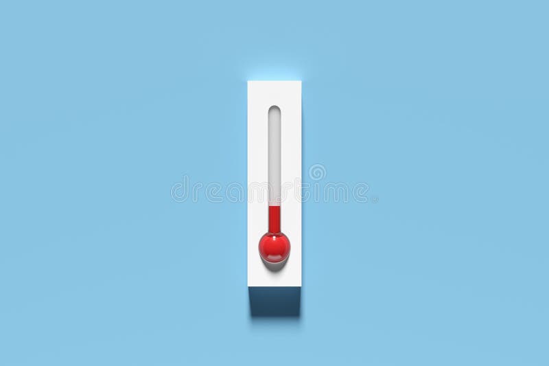 Thermometer Showing Increasing Temperature on Blue Background Stock ...