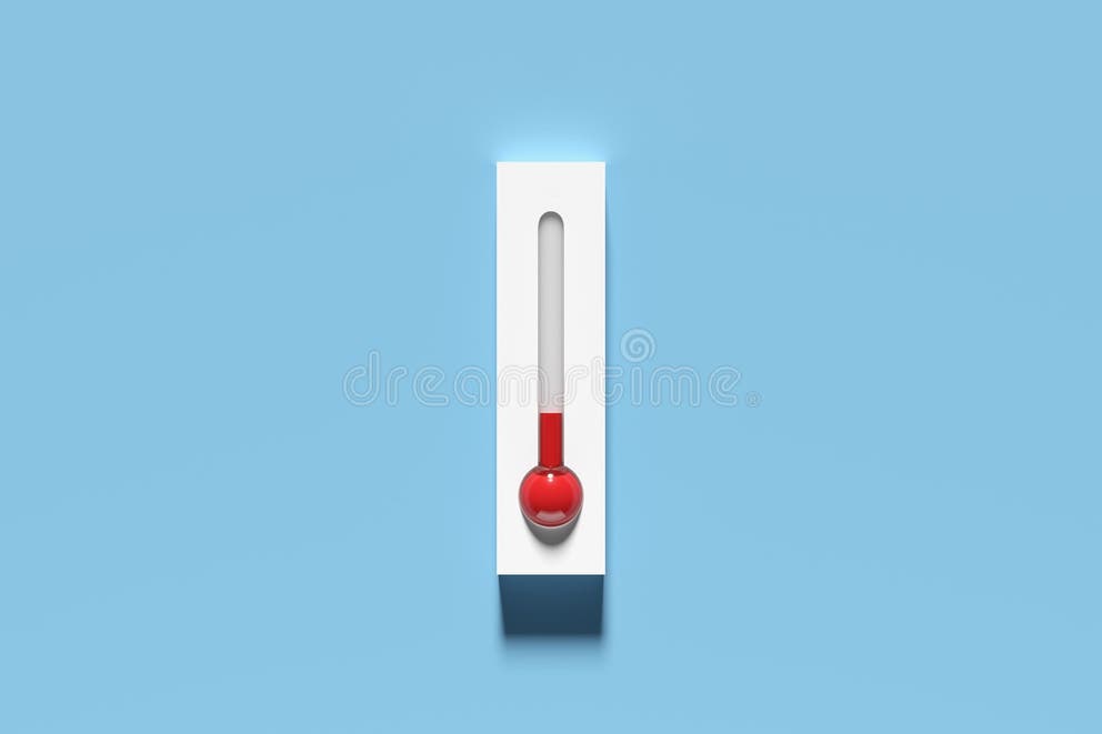 Thermometer Showing Increasing Temperature on Blue Background Stock ...